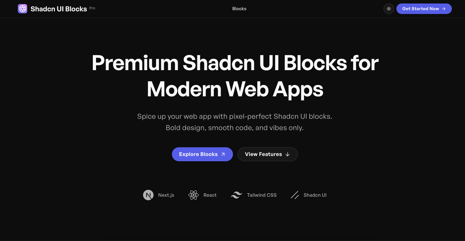 Beautifully Designed Production-Ready Shadcn UI Blocks